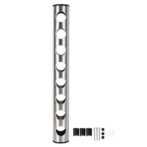 8 Holes Wall Mounted Wine Holder, Stainless Steel Wine Bottle Shelf with Installation Accessories, Barrel Stave Vertical Red Wine Bottle Rack, for Household Bar Supplies