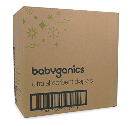 Babyganics Baby Diapers, Size 6 (35 lbs+) 116 Count- Ultra Absorbent, Unscented, Made without Chlorine, Latex