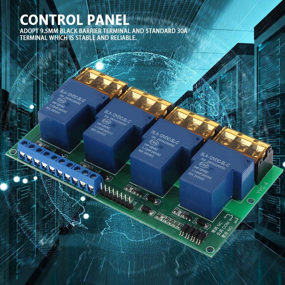 30A 4 Channel Relay Module Expansion Board for Raspberry Pi DSP AVR PIC ARM (12VDC)