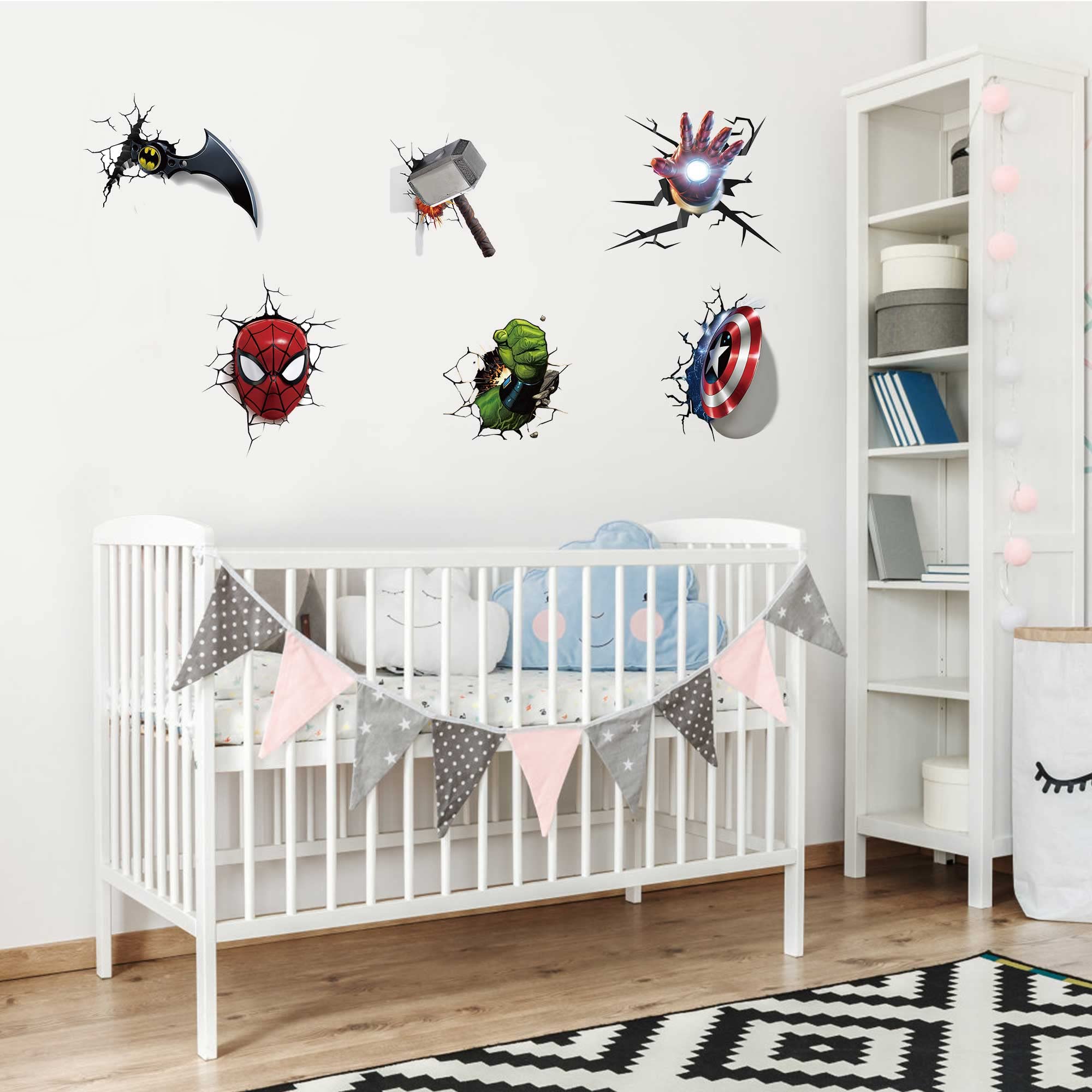 3D Removable Wall Decals DIY Wall Stickers Posters for Baby Boy Bedroom Decor Nursery Children Playroom Decoration