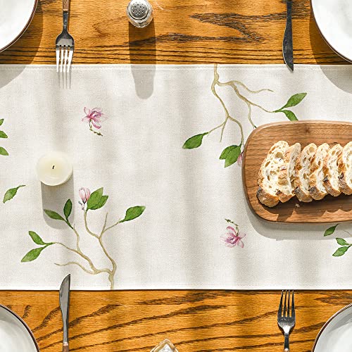 Artoid Mode Tulip Buffalo Plaid Truck Spring Table Runner, Summer Seasonal Anniversary Holiday Kitchen Dining Table Decoration for Indoor Outdoor Home Party Decor 13 x 72 Inch