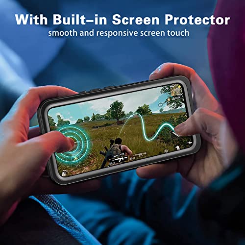 ANTSHARE Designed Samsung Galaxy S22 Case with Screen Protector,Samsung S22 Case Waterproof Shockproof Full Body Heavy Duty Protective Case for S22 5G (2022) Black/Clear