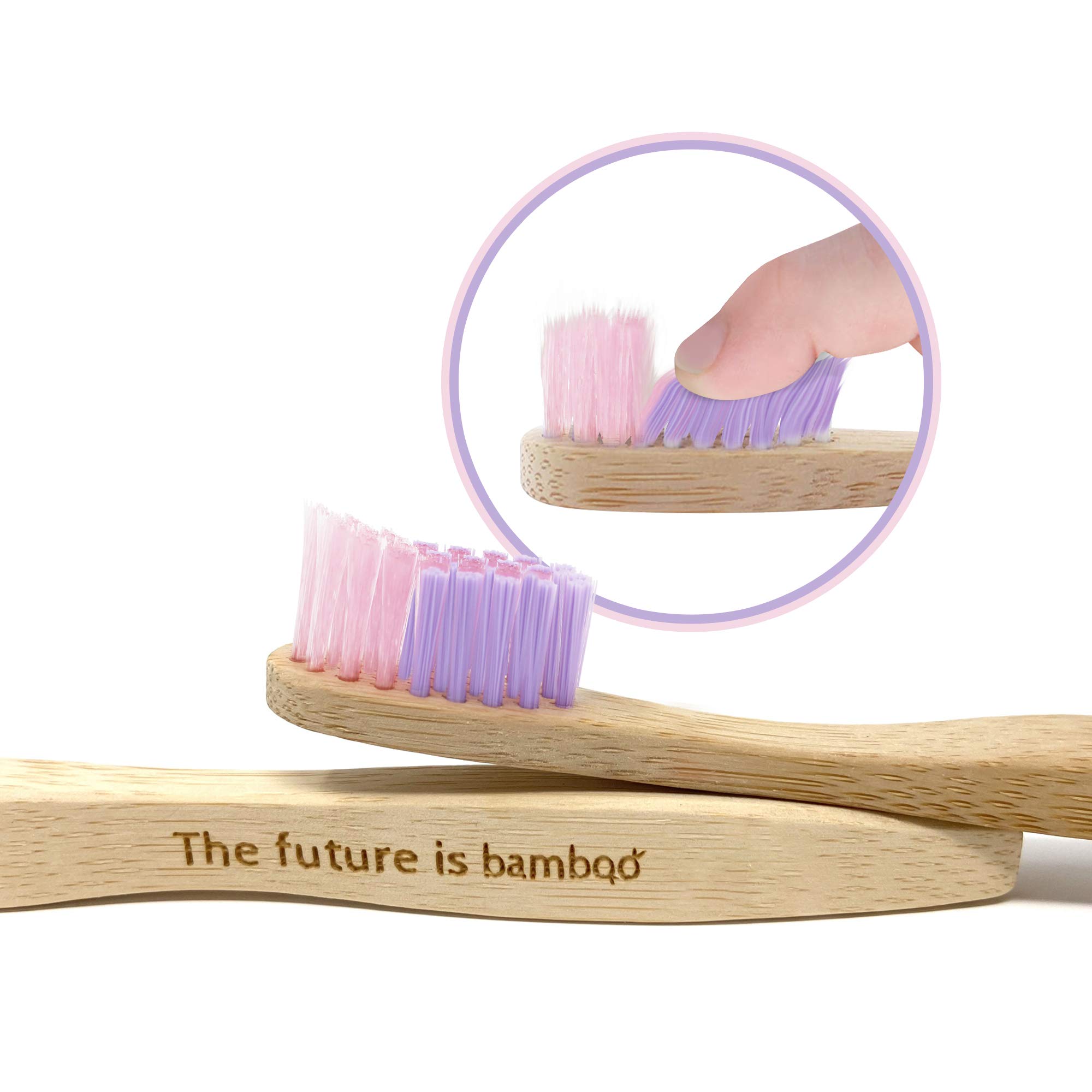 The future is bamboo Unicorn Toothbrush for Kids - Made from Sustainable Bamboo for a Natural & Eco-Friendly Feel, Soft Wave Bristles, Biodegradable Wooden Handle | (Pack of 4, Unicorn)