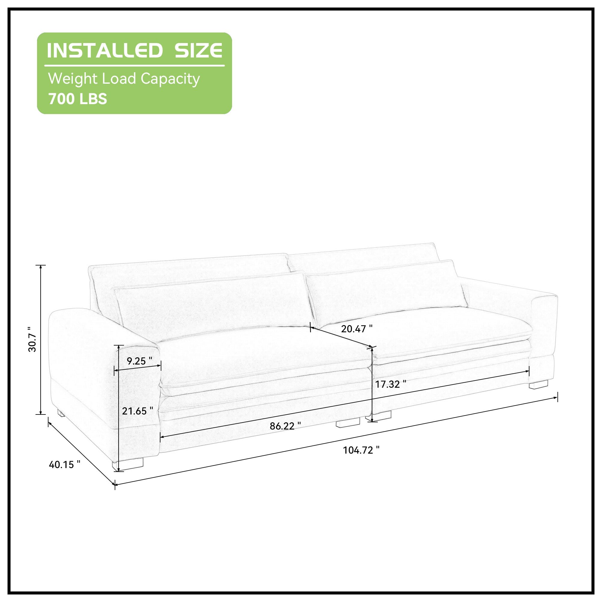 JUSTONE 126" Curved Sofa Modern Curved Couch Living Room, Upholstery Boucle Sofa Couch with 2 Pillows,4-Seat Sofa Couch for Apartment,Living Room (Right-Facing,Light Cream)