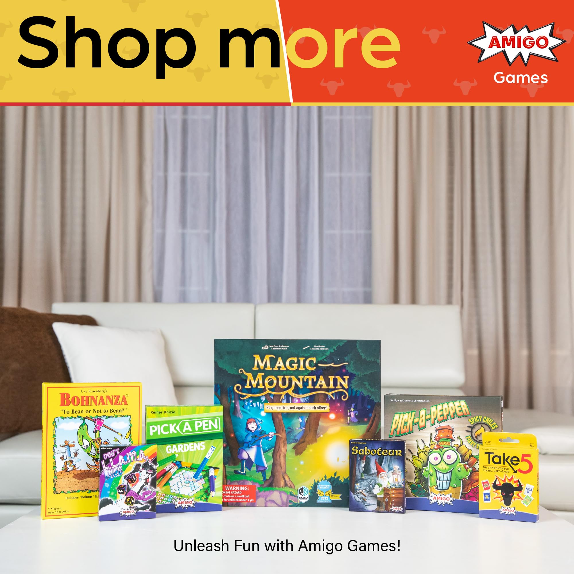 AMIGO Games Take 5 & Take a Number – Two Complete Games in One – Take 5 is The Classic 6 Nimmt! & Take a Number is Also Known as X Nimmt! – Classic Card Games for Kids & Adults Ages 8 & Older