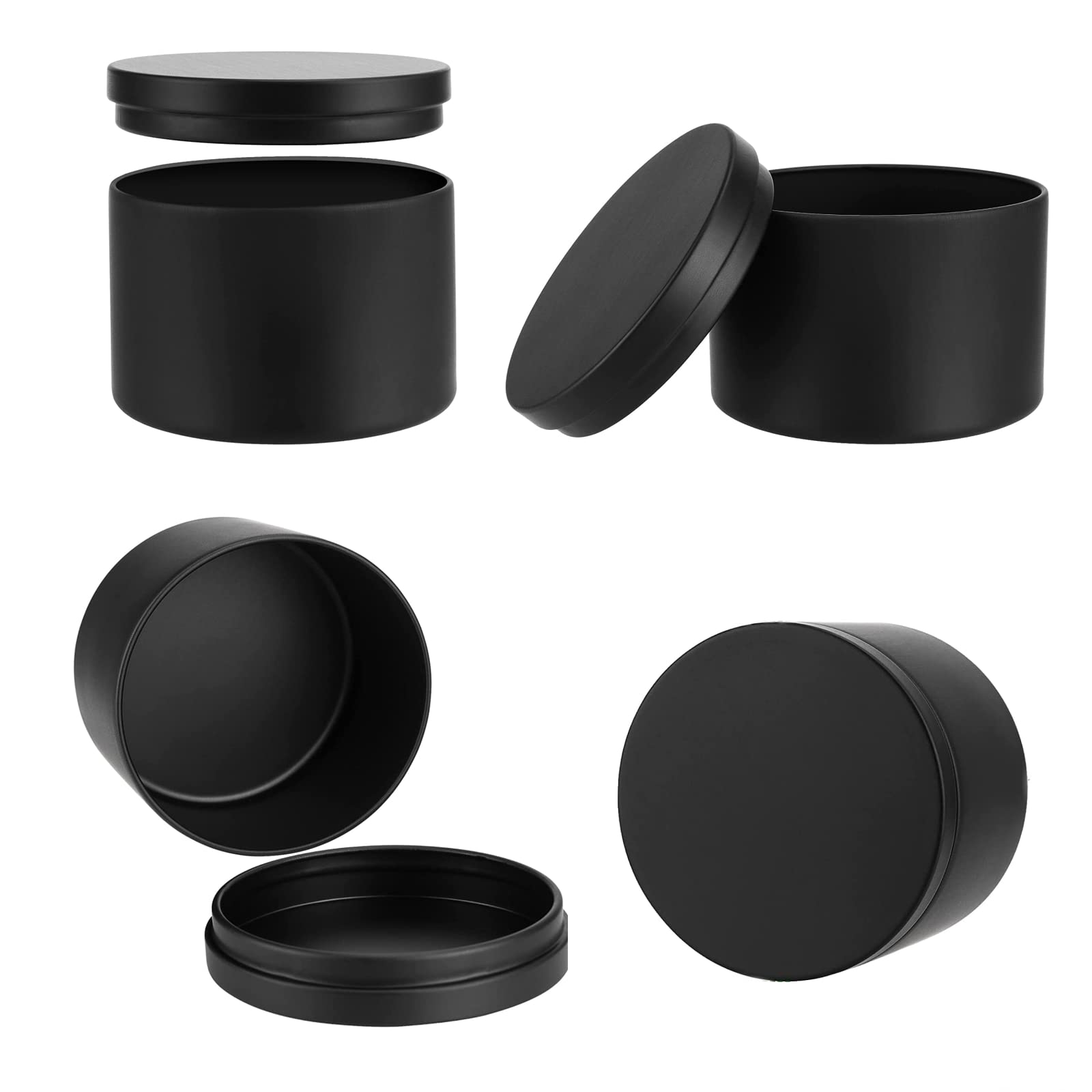 24 Pieces 4 Oz Black Candle Tins,4oz Candle Jars Candle Containers with Lids, Candle Tin for Candles Making, Arts & Crafts, Storage, and Gifts