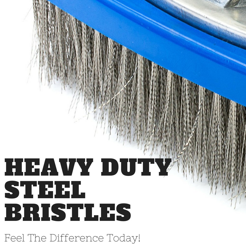 Aquatix Pro Heavy Duty Pool Brush, Durable 5" Swimming Pool Cleaner Brush Best for Tackling Stubborn Stains, Aluminium Handle & Stainless Steel Bristles, Suitable for Concrete & Gunite Pools.