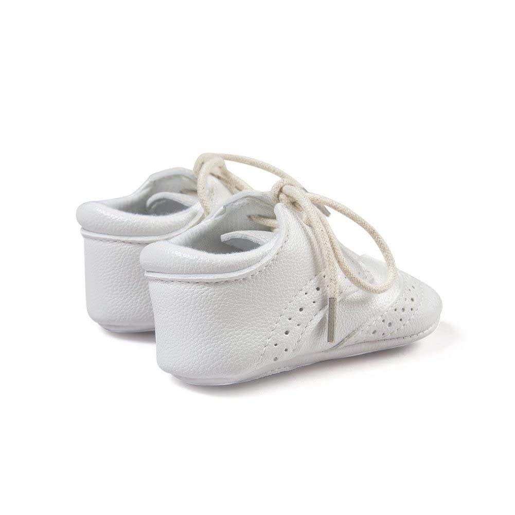 ESTAMICO Baby Boys Shoes Prewalker PU Sneakers White 6-12 Months