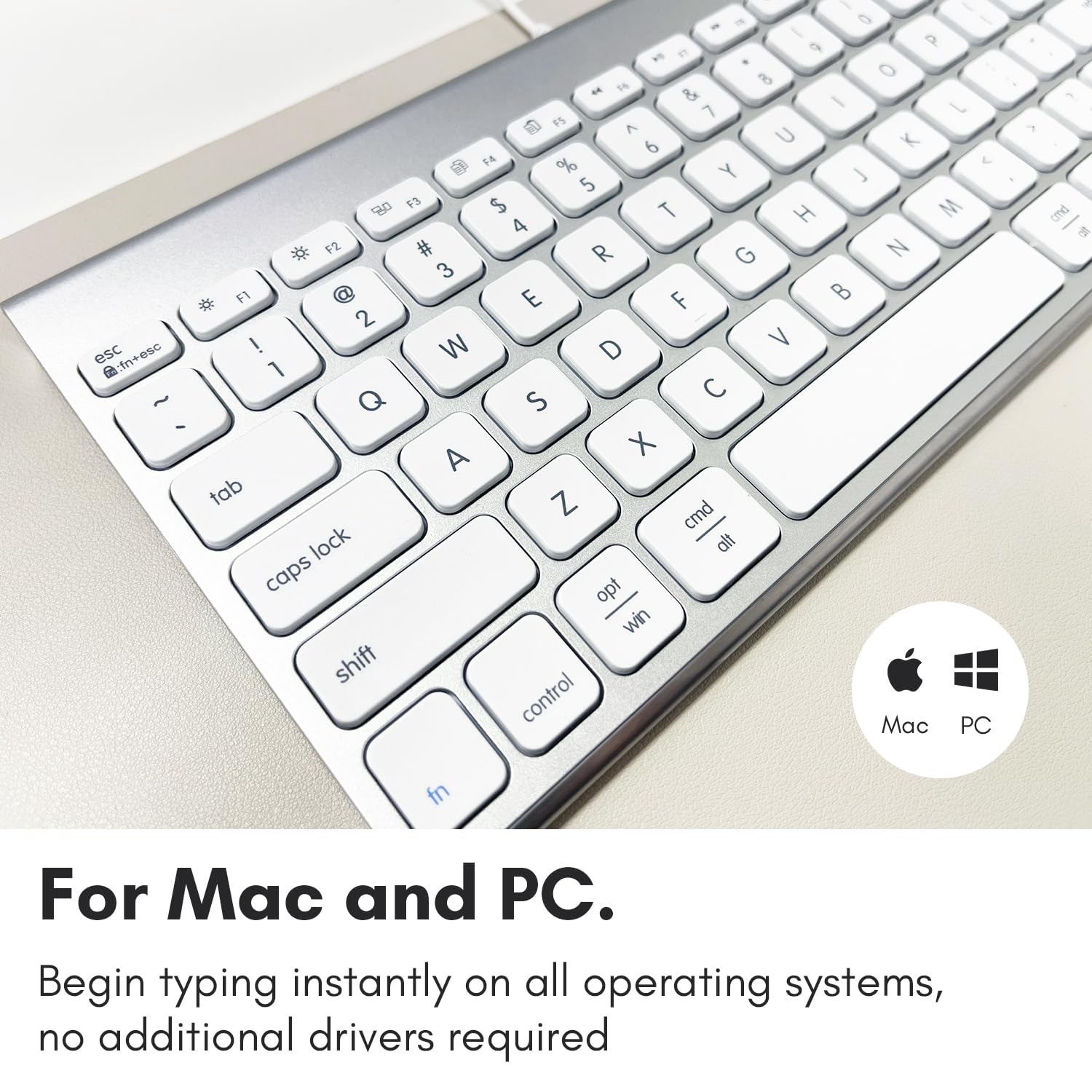 Macally Wired Keyboard for Mac | Compatible Apple Keyboard (78 Keys) External Keyboard for MacBook Pro/Air, iMac, Mac Mini/Pro - Plug and Play USB Computer Keyboard