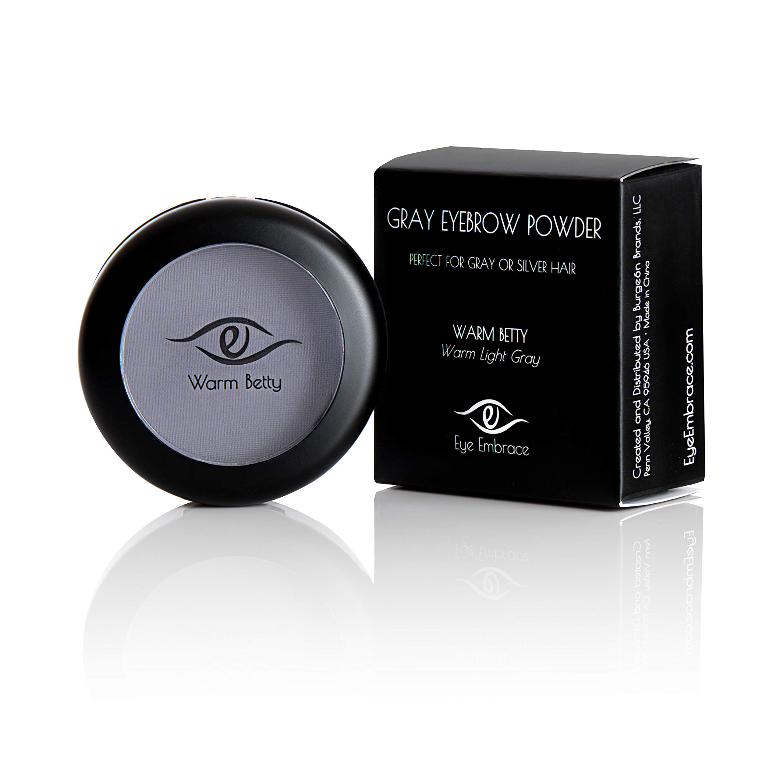 Eye Embrace Warm Betty: Light Gray Eyebrow Powder/Hair Powder/Root Cover-Up – Waterproof, Cruelty-Free