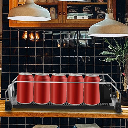 Angoily Convenience Store Drink Propeller Drink Pusher Self-Pushing Soda Can Organizer for Refrigerator Holds up to 5 Cans Beer Can Water Bottle Storage for Pantry,Kitchen