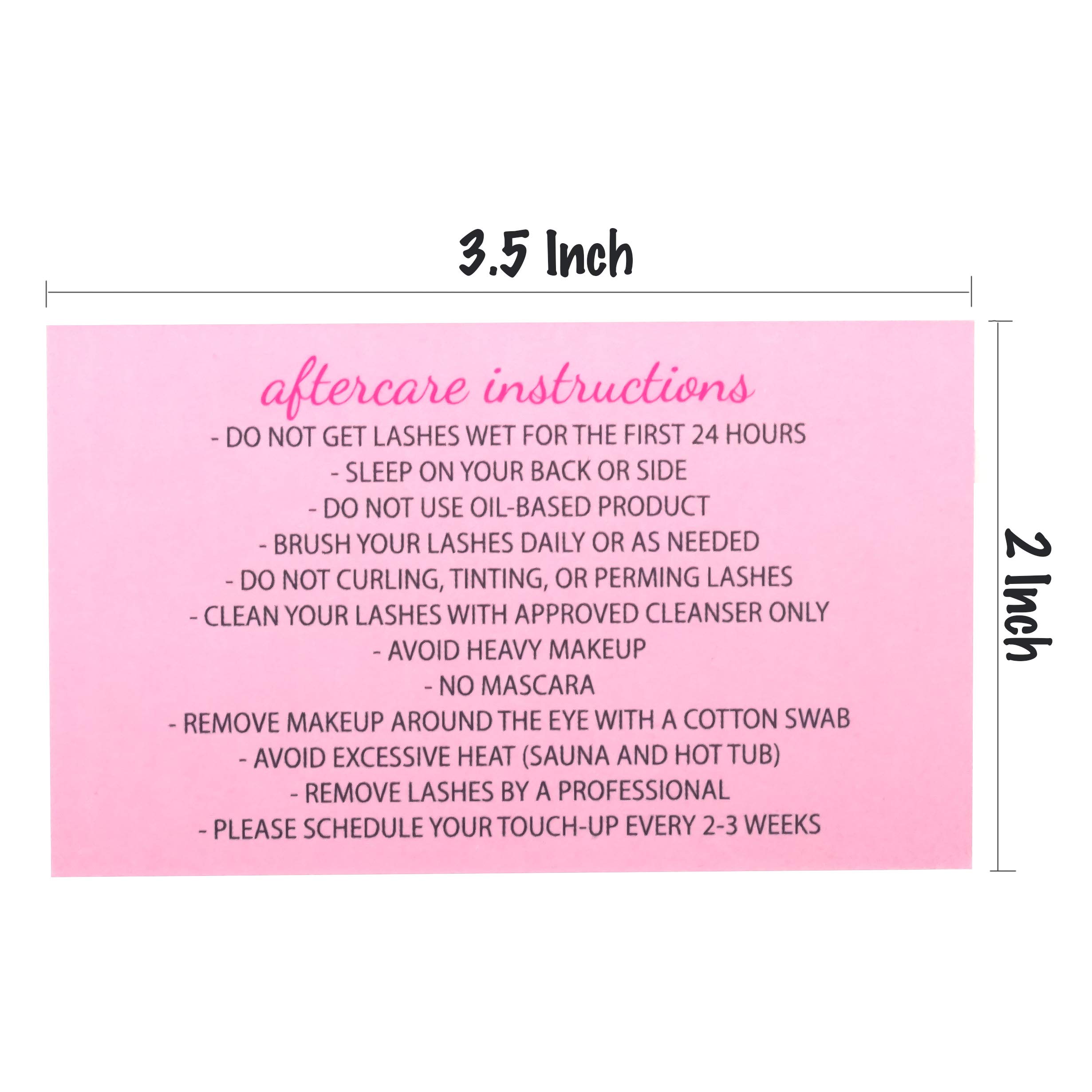 50 Lash Extension Aftercare card, Lash Aftercare Instruction, Lash client cards, Lash Technicians accessories,HOT PINK