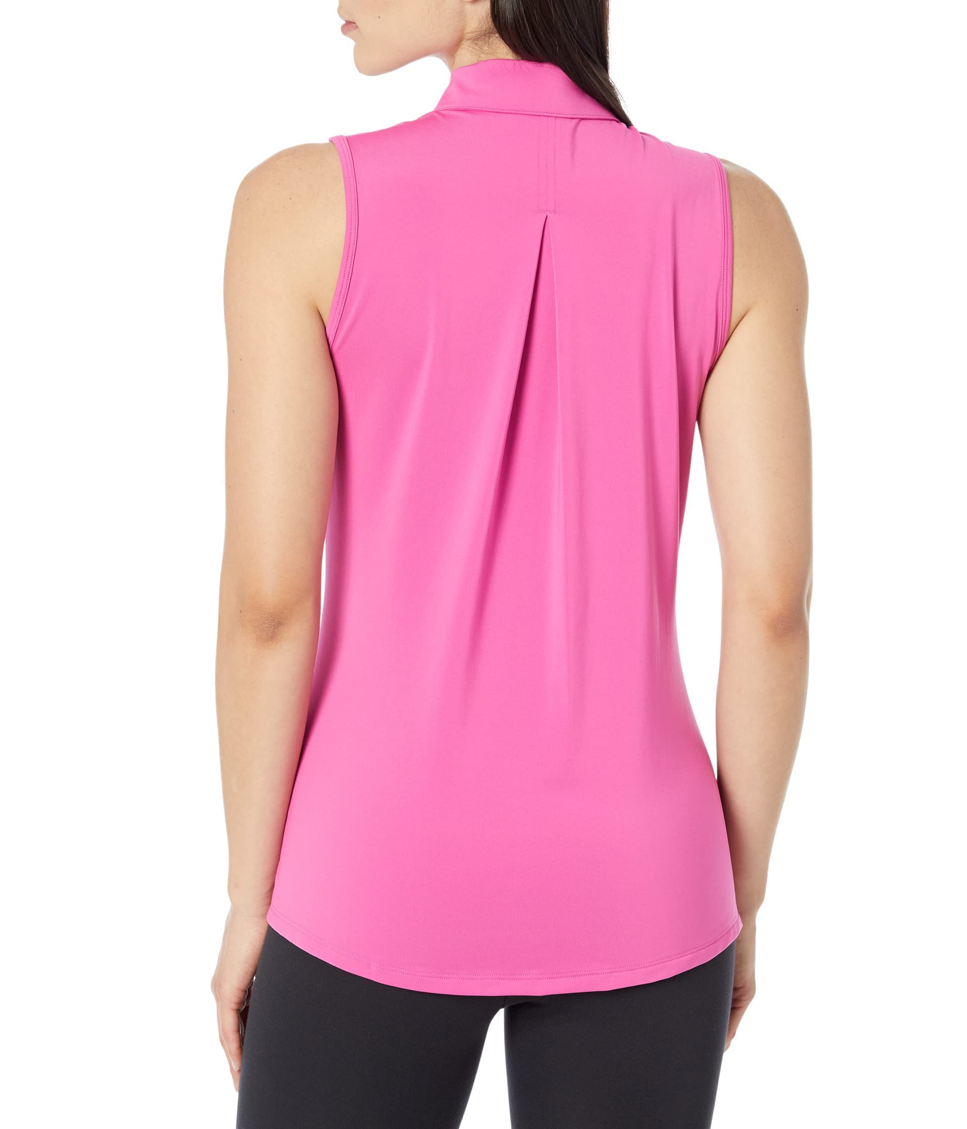 adidas Women's Standard Ultimate365 Solid Sleeveless Polo Shirt, Lucid Fuchsia, Large