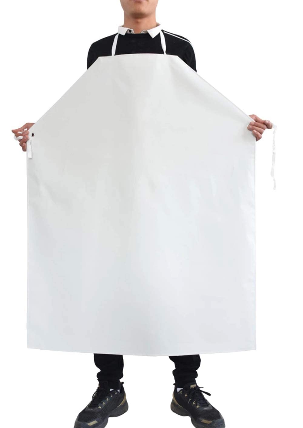 AMZ White Disposable Aprons for Adults 28 x 36 Inches. Pack of 10 Large 60 GSM Microporous Heavy Duty Disposable Aprons Adults for Painting. Disposable Apron for Painting