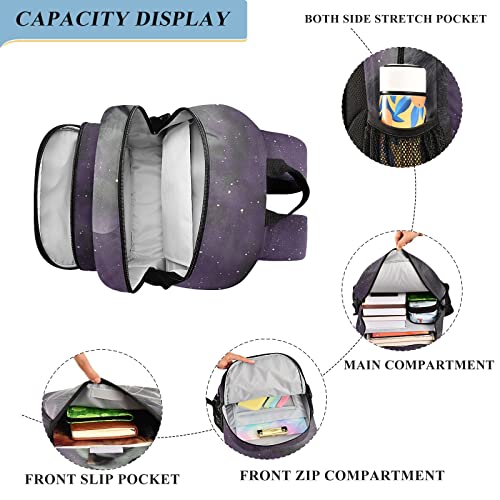 ALAZA Galaxy Space Animal Cat Laptop Backpack Purse for Women Men Travel Bag Casual Daypack with Compartment & Multiple Pockets