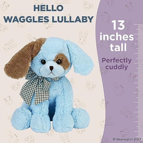Bearington Baby Waggles Lullaby, Animated Musical Puppy Dog (Blue) 13"