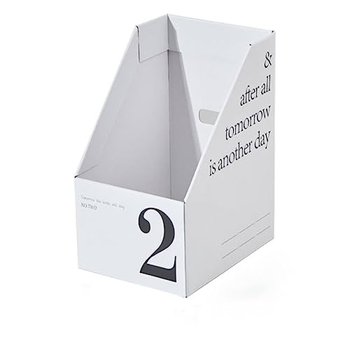 4 Pack Magazine File Holder Magazine Organizer, Magazine Storage Box, Large Volume Magazine File Organizer as Book Bins or Folder Holder for Desk (White) (7.48*9.65*11.42 inch/18.9*24.5*29 cm)