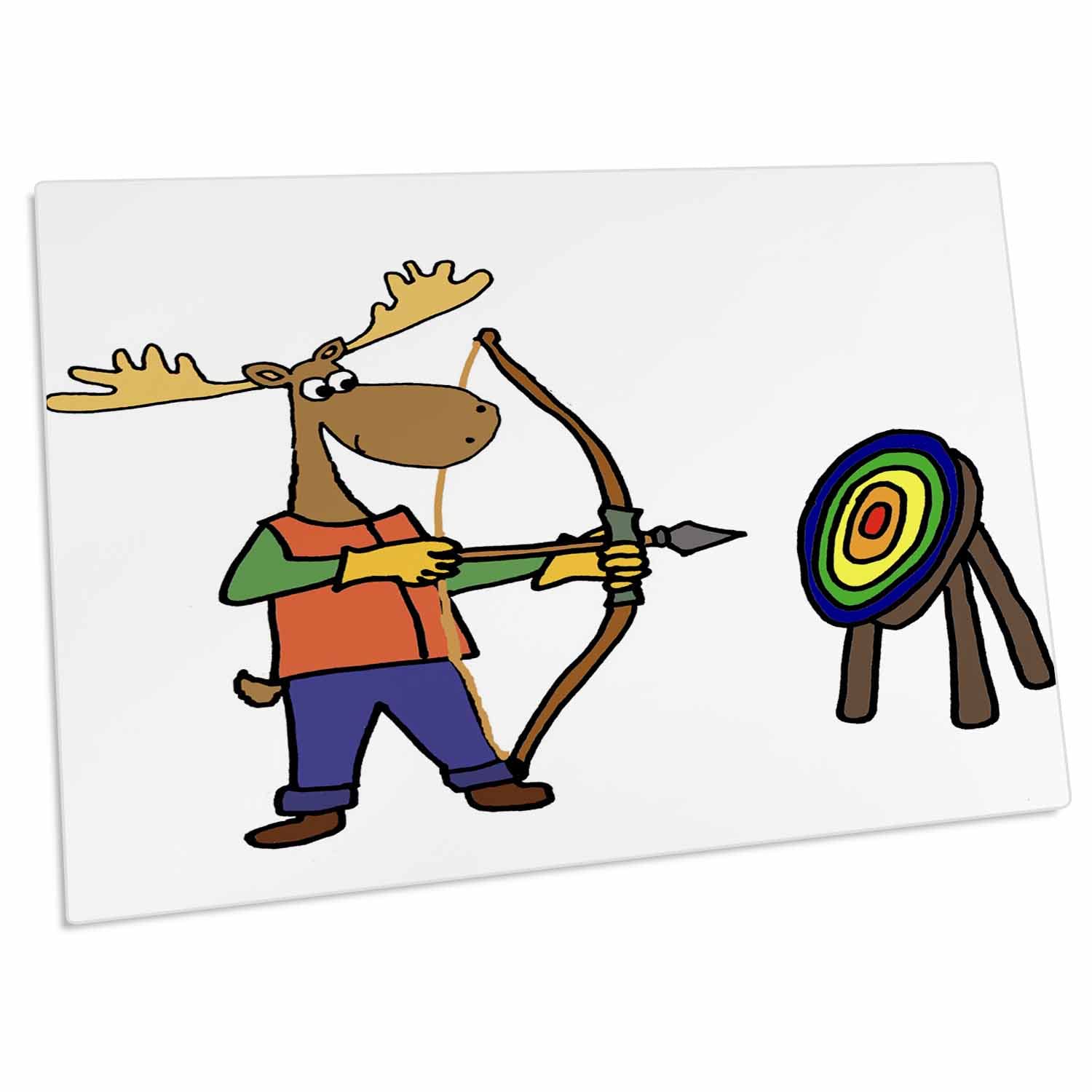 3dRose Funny Moose Practicing Archery with Bow and Arrow - Desk Pad Place Mats (dpd-288088-1)