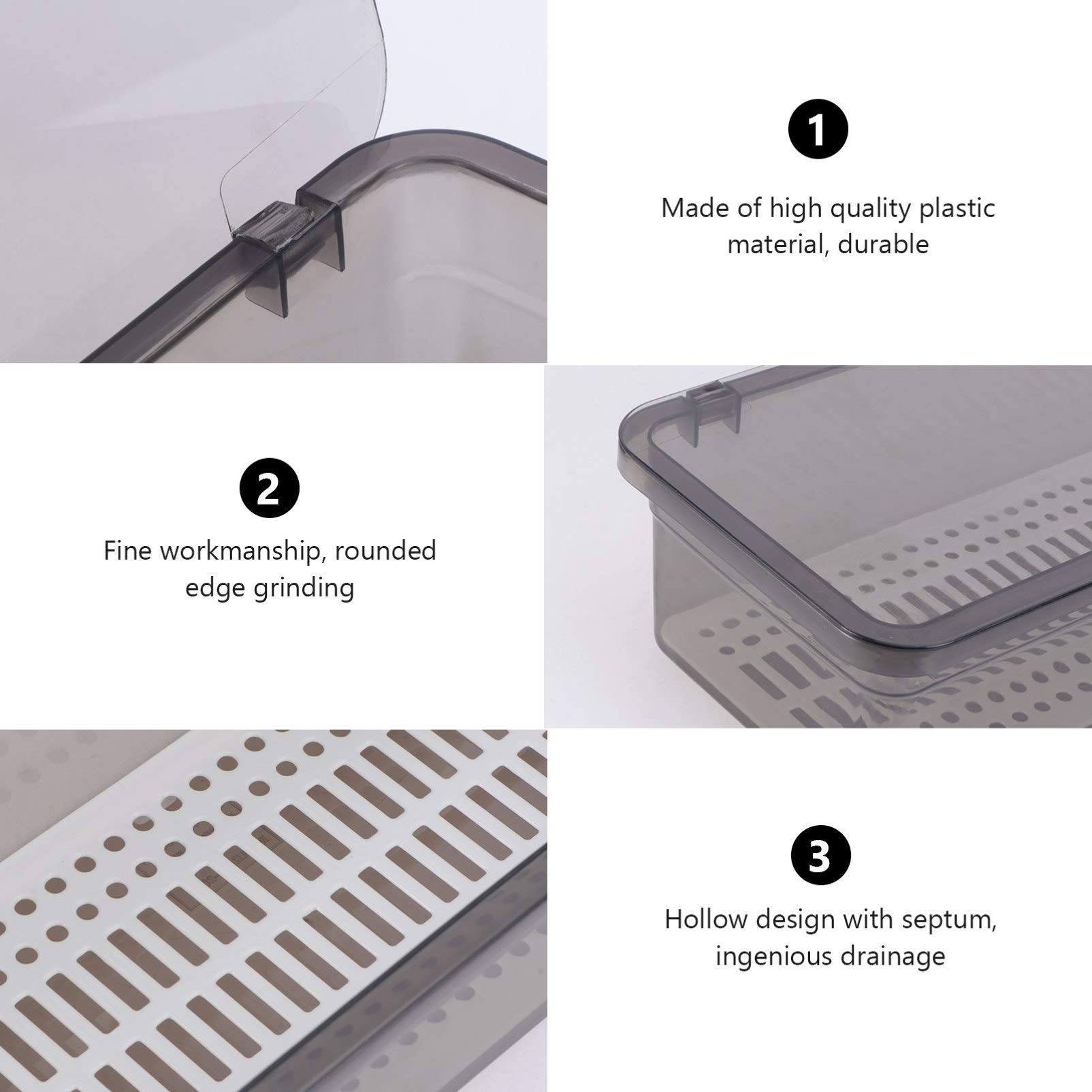 3pcs Plastic Cutlery Tray With Lid Utensil Storage Container Dinnerware Holder for Cutlery, Serving Spoons