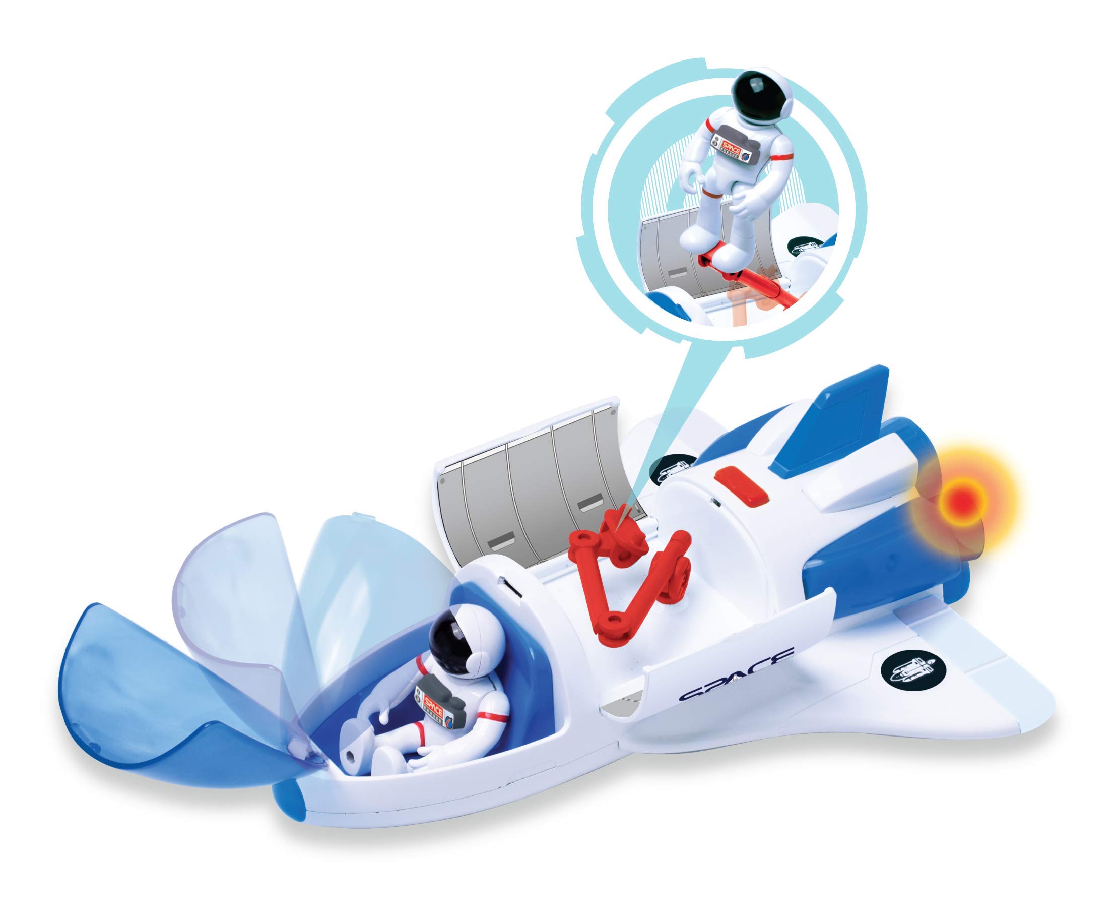 ASTRO VENTURE Space Playset - Toy Space Shuttle, Space Station & Space Rover with Lights and Sound & 2 Astronaut Figurine Toys for Boys and Girls