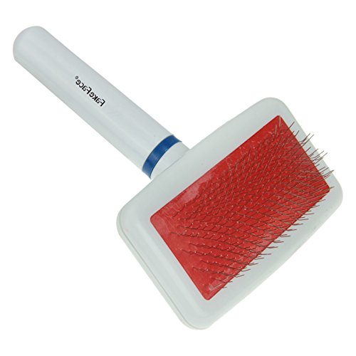 FakeFace Pet Puppy Dog Cat Hair Shedding Grooming Fur Trimmer Groomer Soft Pin Gilling Brush Comb Slicker Rake Tool with Antiskid Handle Grip Large