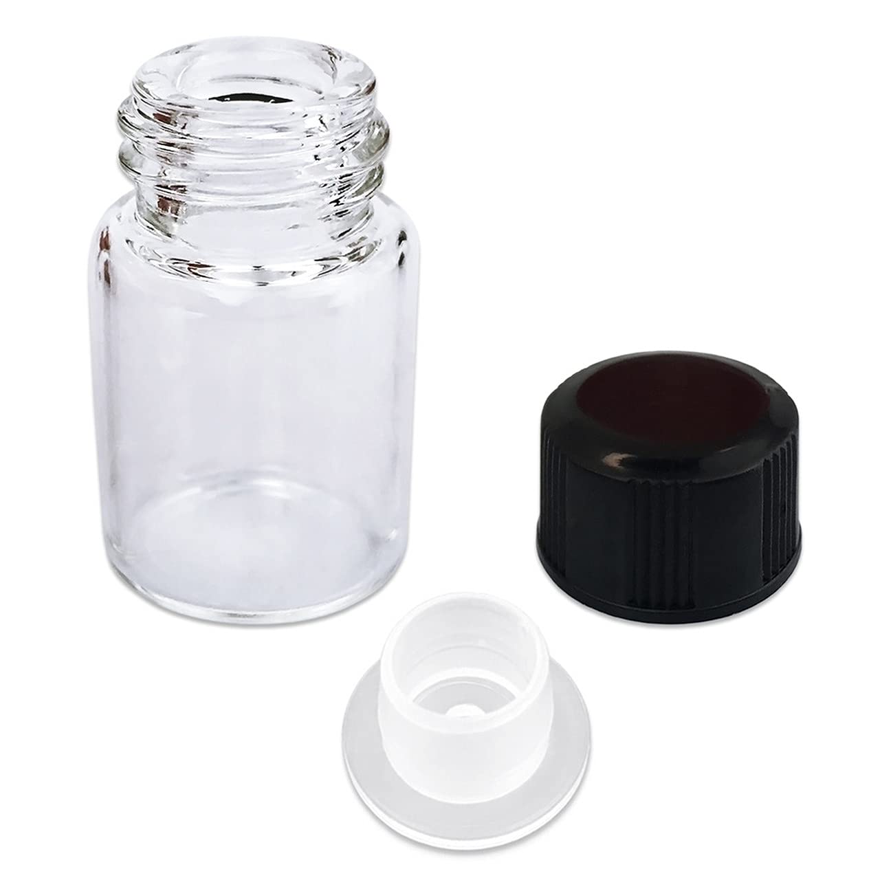 Beauticom 2ML Clear Glass Vial 60 Pieces with Orifice Reducer and Dropper Top