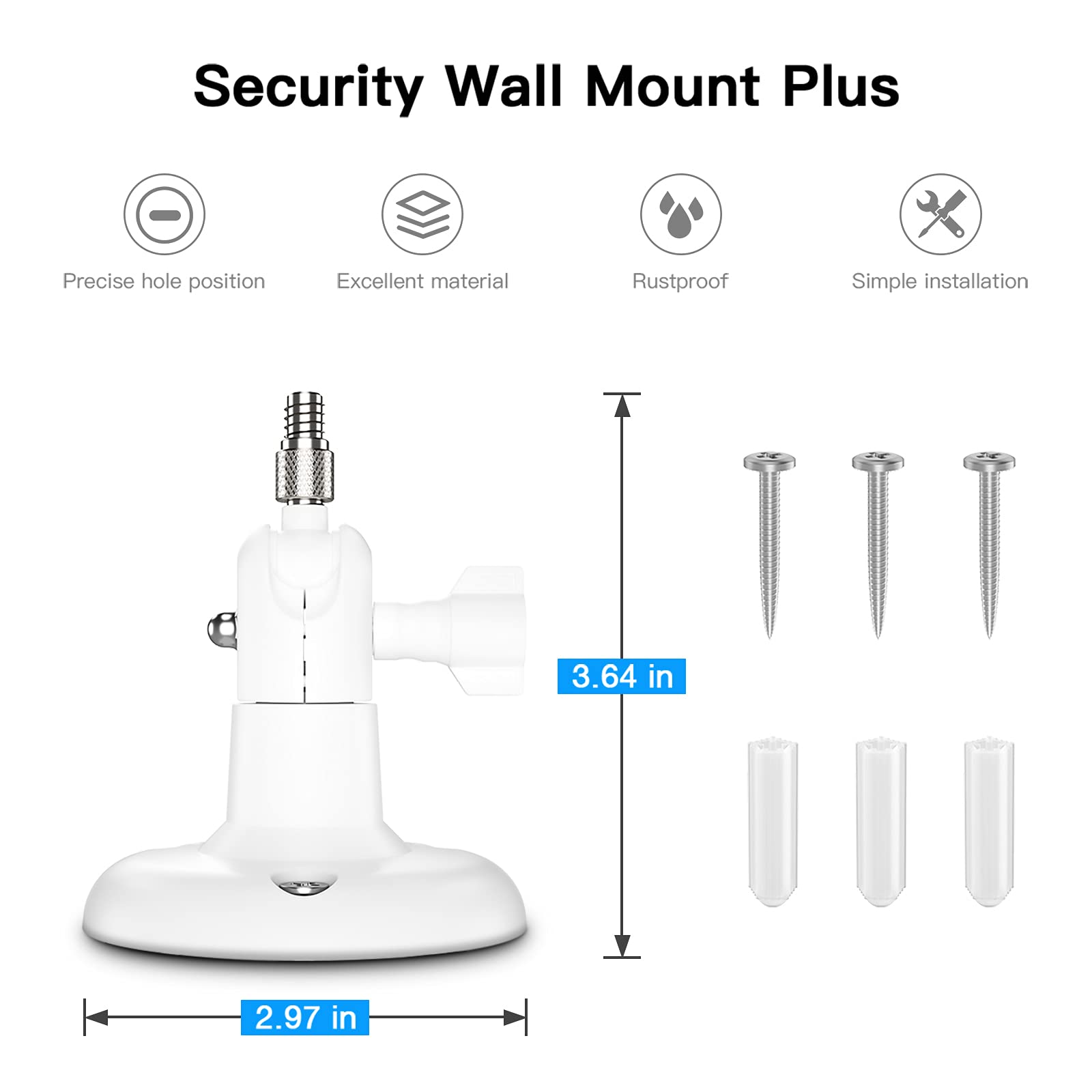 Adjustable Camera Mount Elecguru Stable and Sturdy Compatible with Ar lo Pro/Pro 2/Pro 3/Pro 4/Ultra/Ultra 2/Essentials, Ring Stick Up Cam Battery, EU fy Cam E/2C and Wy ze Cam Pan,2 Pack. (White)