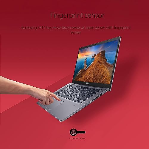 ASUS 14" VivoBook Laptop with Fingerprint Reader & Backlit Keyboard, FHD Display, Intel Core i3-1115G4, 8GB RAM, 256GB SSD, Webcam, HDMI, USB-C, Wi-Fi 5, Windows 11 Home, Grey