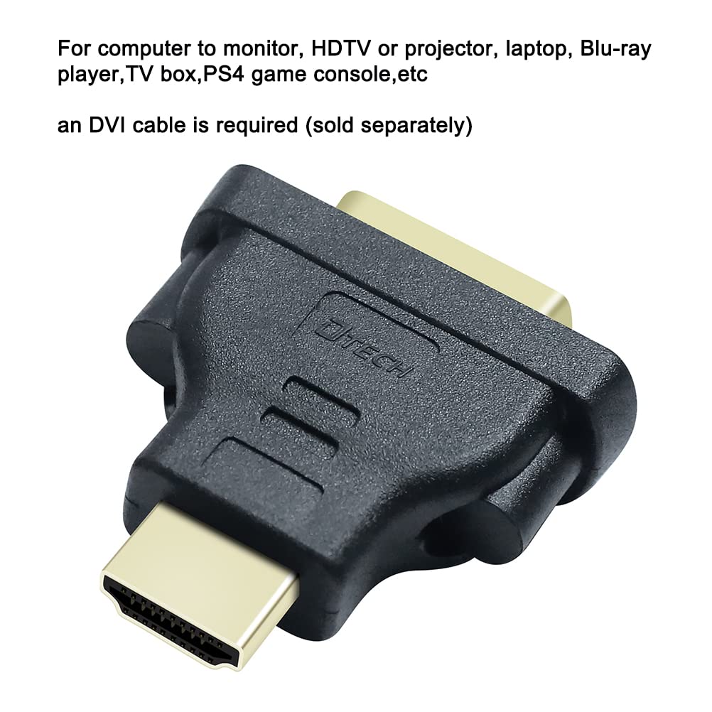 DTech DVI Female to HDMI Male Adapter Bi-Directional DVI-I 24+5 Port Converter