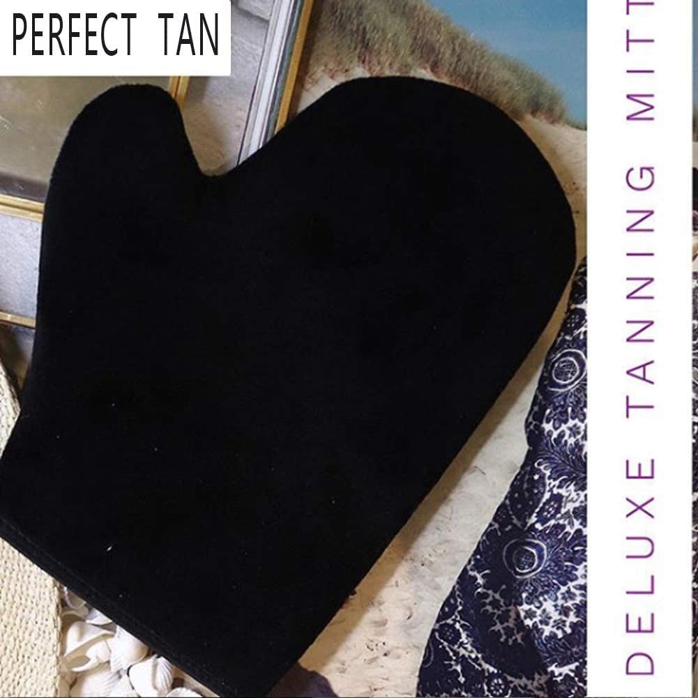 Self-Tanning Tan Gloves-Tanning Mitt applicator with Thumb and Face Gloves, Washable and Reusable Sun-Free Tanning Gloves Tool Set for Mousse, 2 Pieces Self Tanning Mitt Fake Tanning Gloves