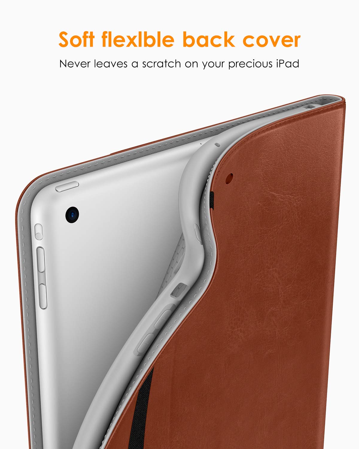 DTTO for iPad Mini 1 2 3 Case, Premium Leather Folio Stand Cover Case with Multi-Angle Viewing and Auto Wake-Sleep Function, Front Pocket for iPad Mini 1/Mini 2/Mini 3 - Brown