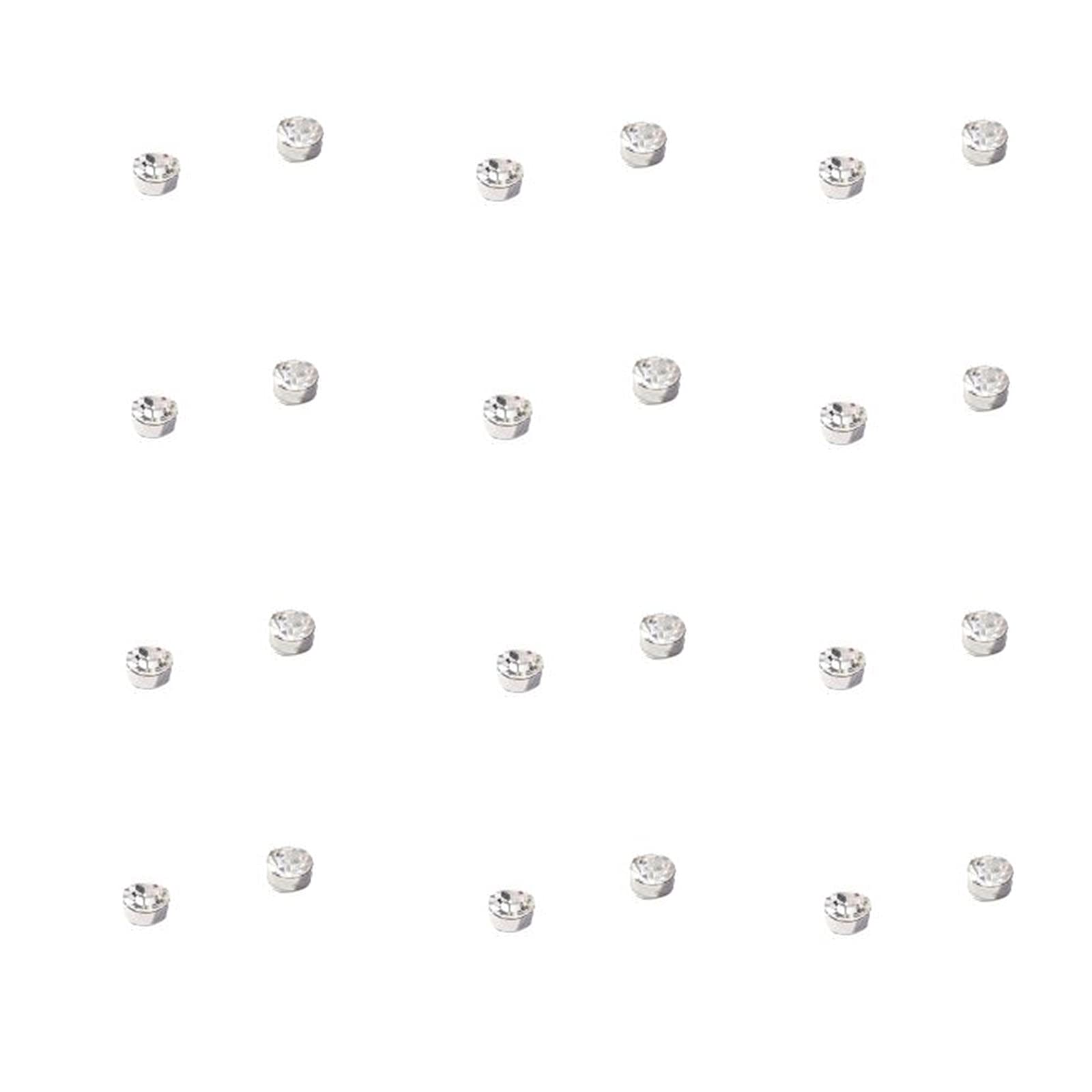 24Pcs Crystal Magnetic Stud Earrings Stainless Steel Cubic Zirconia Non Piercing Tragus Magnetic Nose Stud Fake Ear Nose Lip Ring Clip Non Piercing Jewelry for Women Men-5mm white