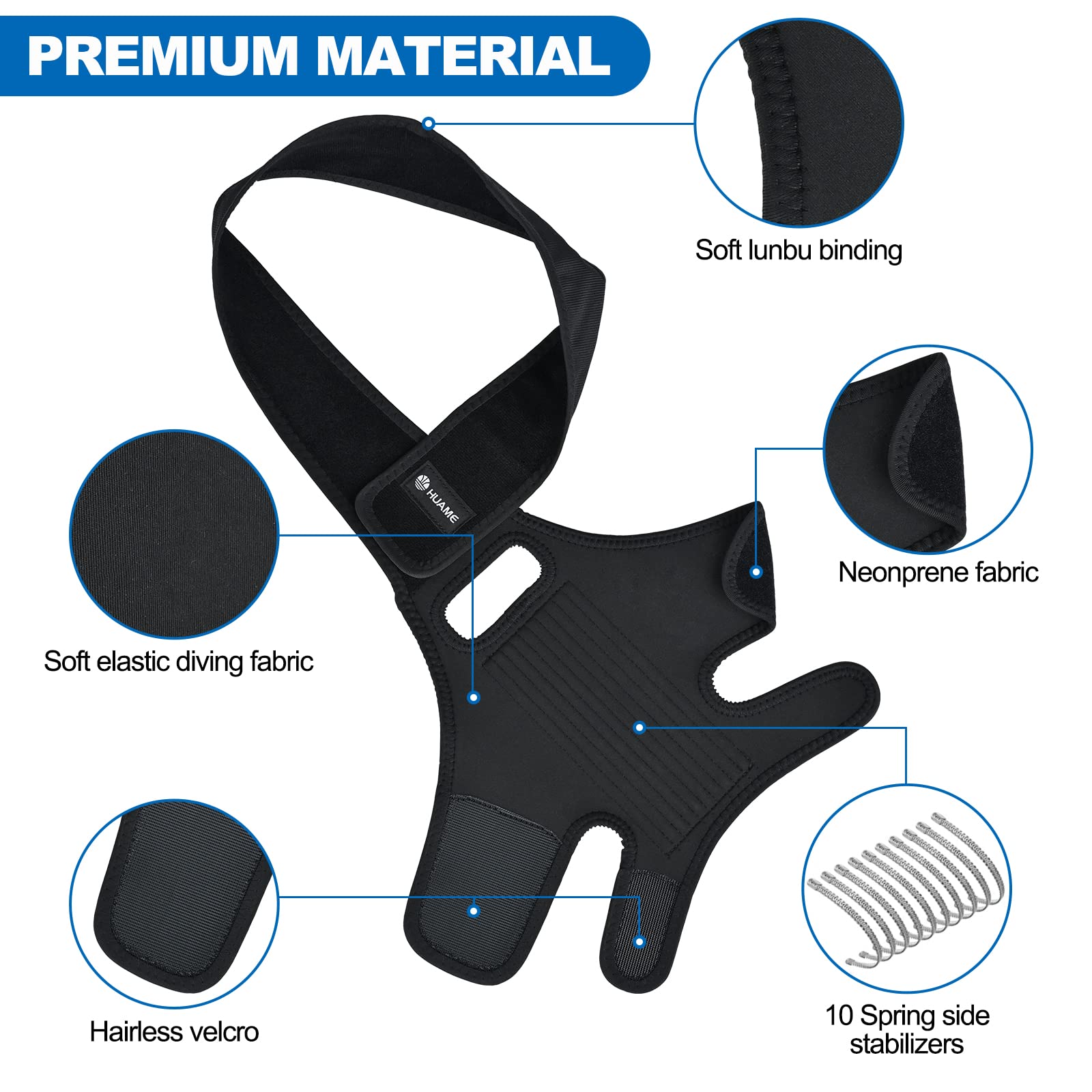 HUAME Dog Knee Brace, Dog Leg Braces for Back Leg for ACL, Knee Cap Dislocation, Arthritis, Reduces Pain and Inflammation with Side Stabilizers Dog Leg Brace (S, Black)