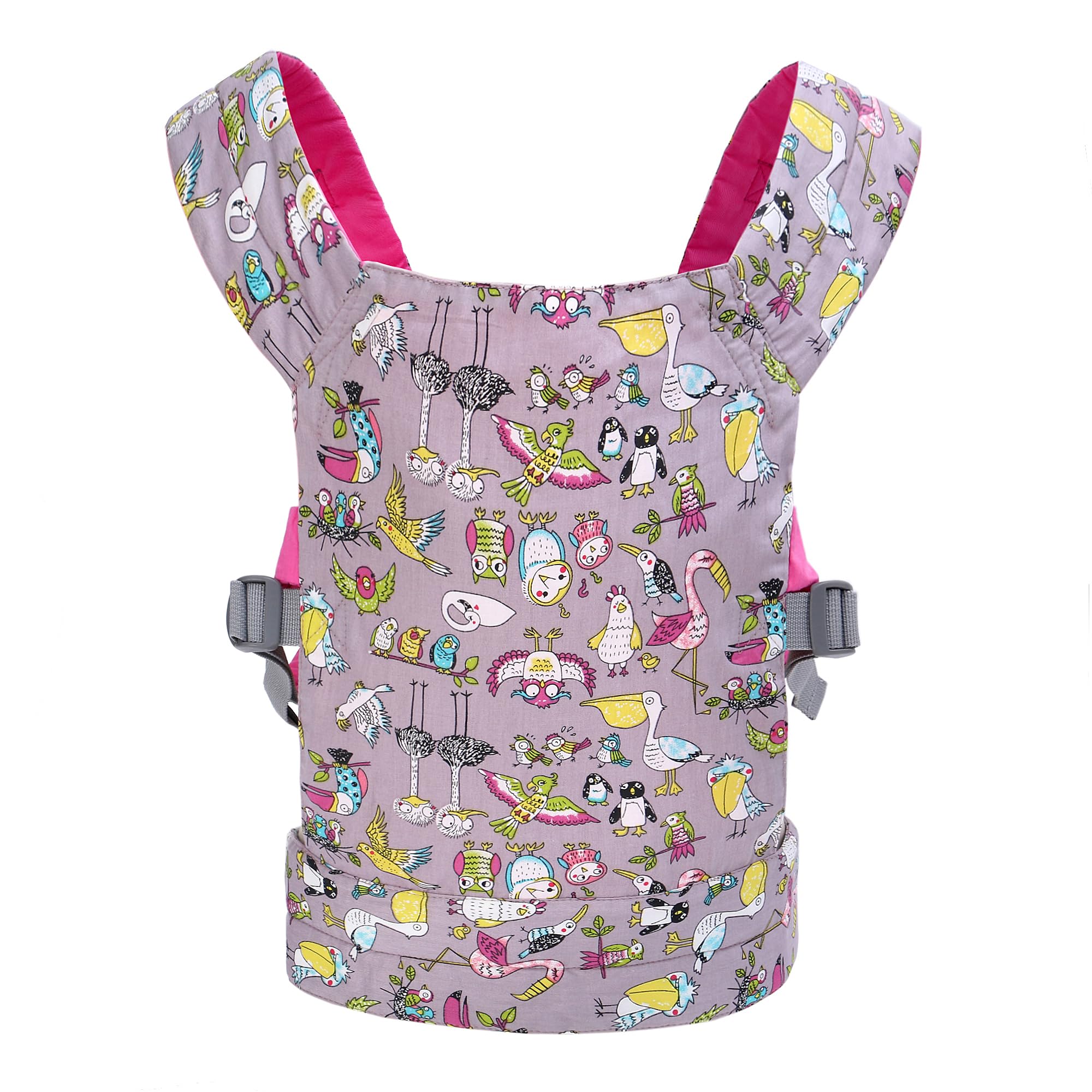 Baby Doll Carrier Front and Back Baby Doll Accessories Backpack Kid Toddlers Play Toy Baby Carriers for Babydoll Pretend with Adjustable Straps for Little Girls (Orange Swan)