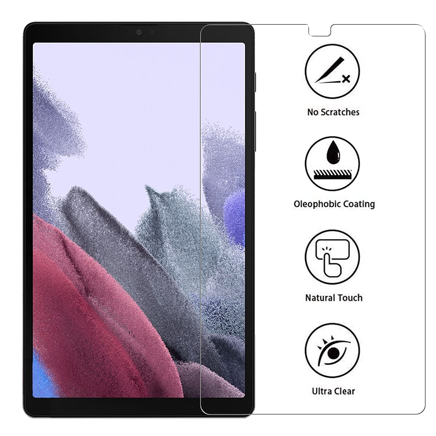 XunyLyee 2-Pack, Screen Protector for Samsung Galaxy Tab A7 Lite 8.7 inch Bubble Free Tempered Glass Film