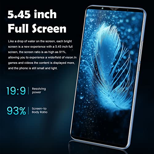 ASHATA M12 Ultra Unlocked Android Cellphone Face Recognition Smartphone with 4.45in HD Curved Screen, Full Network Mobile Phone, 512MB 4GB, Support Extended 128GB Memory Card, WiFi BT FM (Black)
