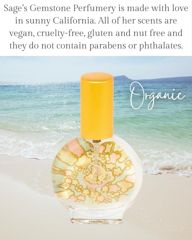 Pearl Organic Mini Perfume Spray by Sage- 1/2 oz, Vegan & Cruelty-Free, Subtle Scent, Vanilla, Sandalwood, Musk