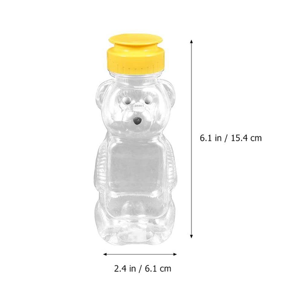 8 Oz Plastic Bear Honey Bottle Jars, Empty Honey Squeeze Bottle with Flip-top Lid for Storing and Dispensing, Yellow (NM003)