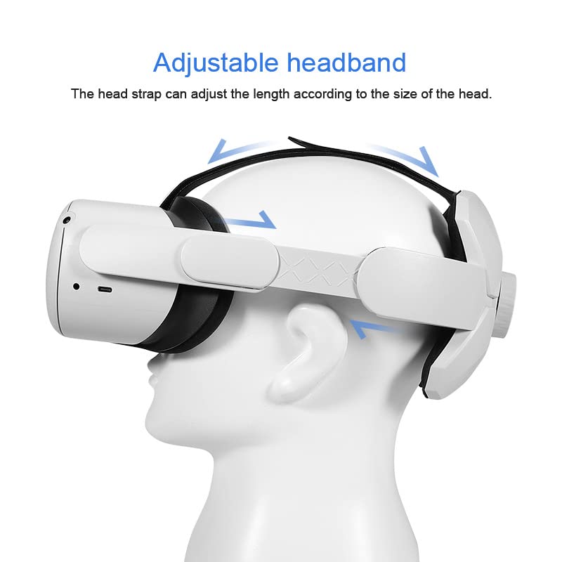 Adjustable Head Strap for Oculus Quest 2, Replacement for Elite Strap, for Enhanced Support and Comfort in VR, Suitable for Children and Adults (Headset Not Included)