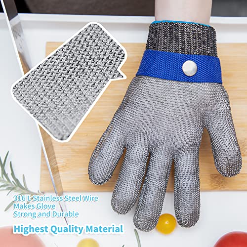 ARCLIBER Level 9 Cut Resistant Glove Stainless Steel Wire Metal Mesh Butcher Glove for Meat Cutting Oyster Shucking Chopping and Peeling