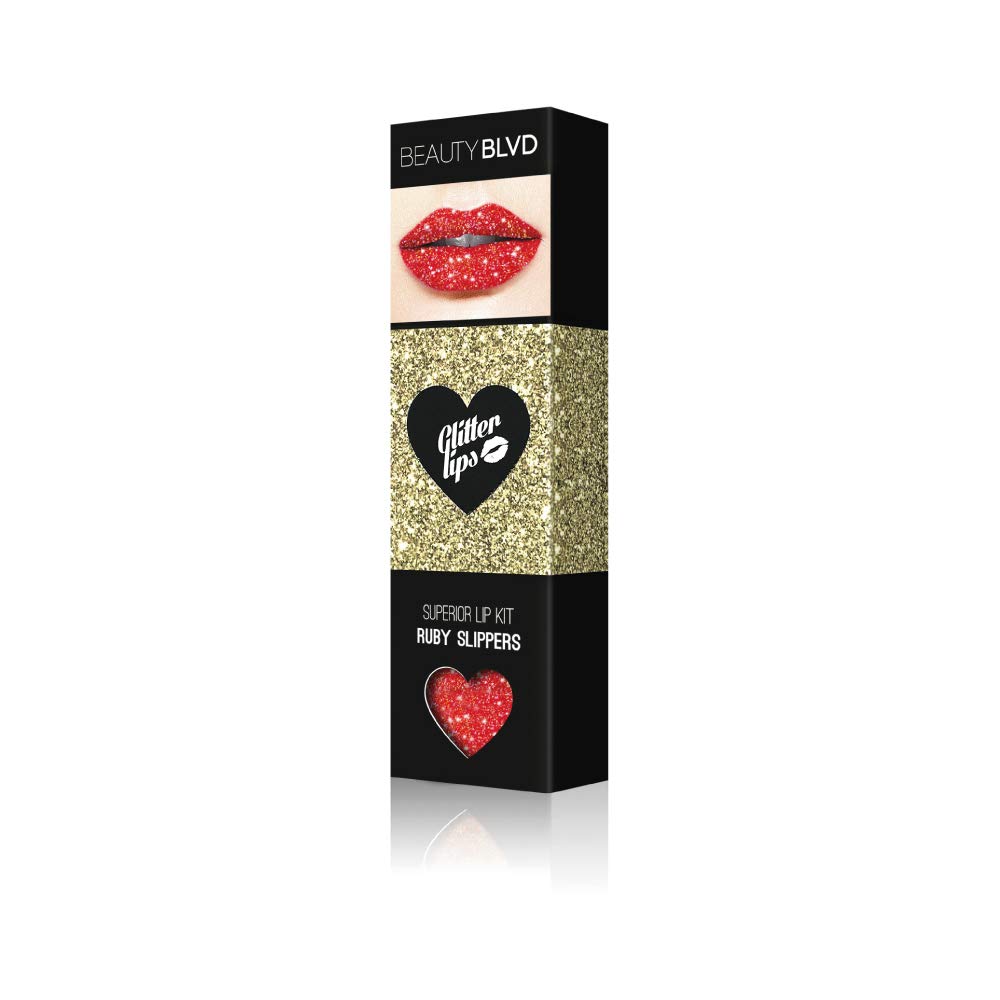 BEAUTYBLVD Glitter Lips | Glitter Lip Kit | Waterproof & Smudge Proof | Long Lasting | Cruelty Free (Ruby Slippers)