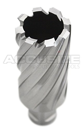 Accusize Industrial Tools 1-1/4'' Diameter x 2'' Depth Hss Annular Cutter Set and 1 Pilot Pin, 3/4'' Shank, 2081-2025pin