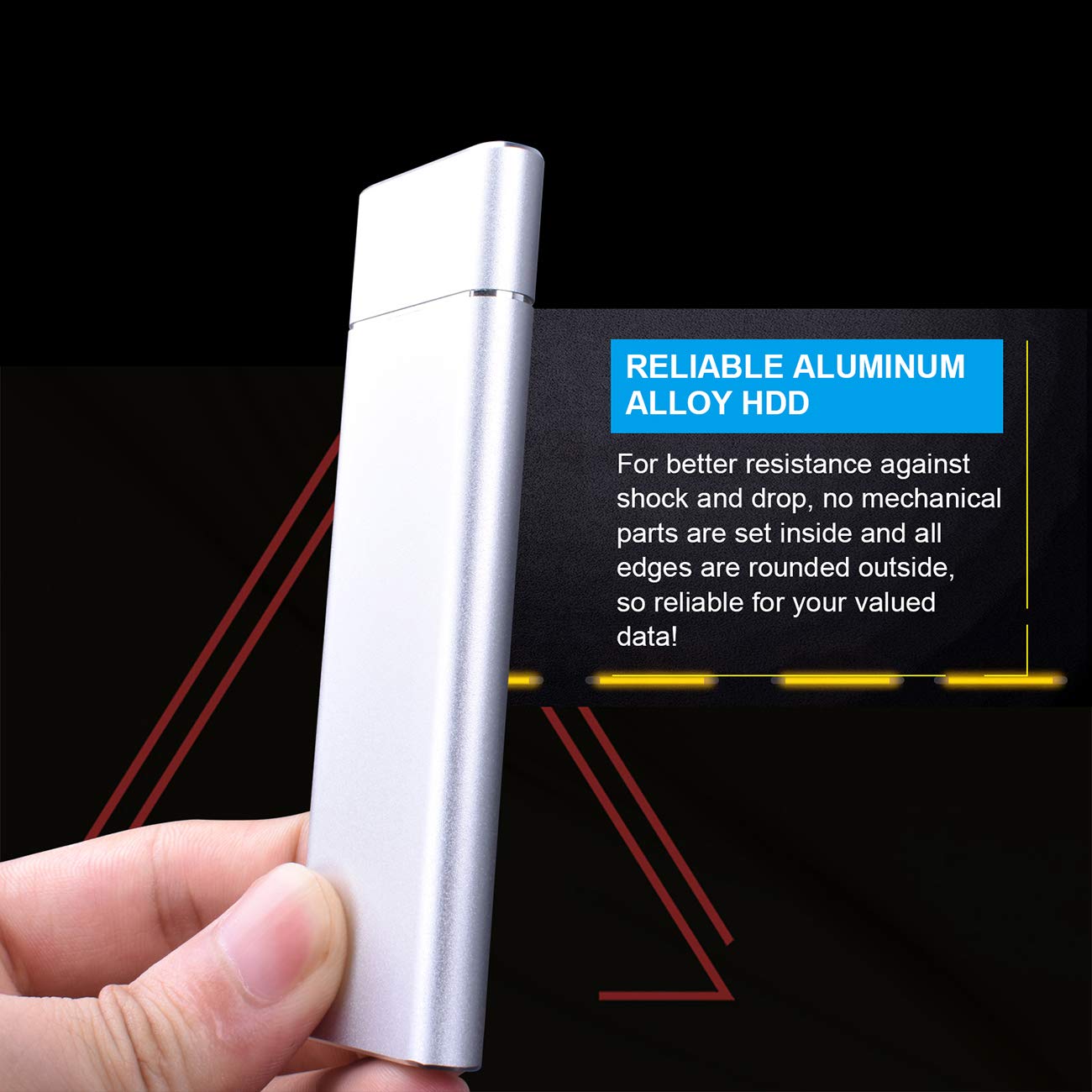 DOJGT External Hard Drive,Portable Hard Drive 2TB USB3.1 Hard Drive Compatible Mac,PC,Desktop,Laptop,MacBook,Chromebook (2TB,Red)