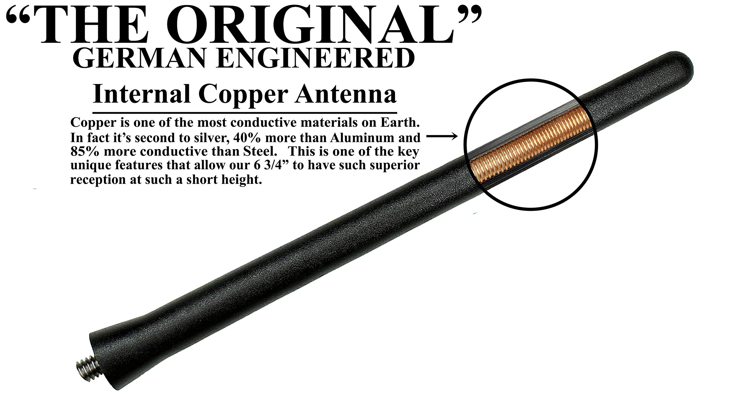 AntennaMastsRus - The Original 6 3/4 Inch is Compatible with Kia Soul (2010-2019) - Car Wash Proof Short Rubber Antenna - Internal Copper Coil - Premium Reception - German Engineered