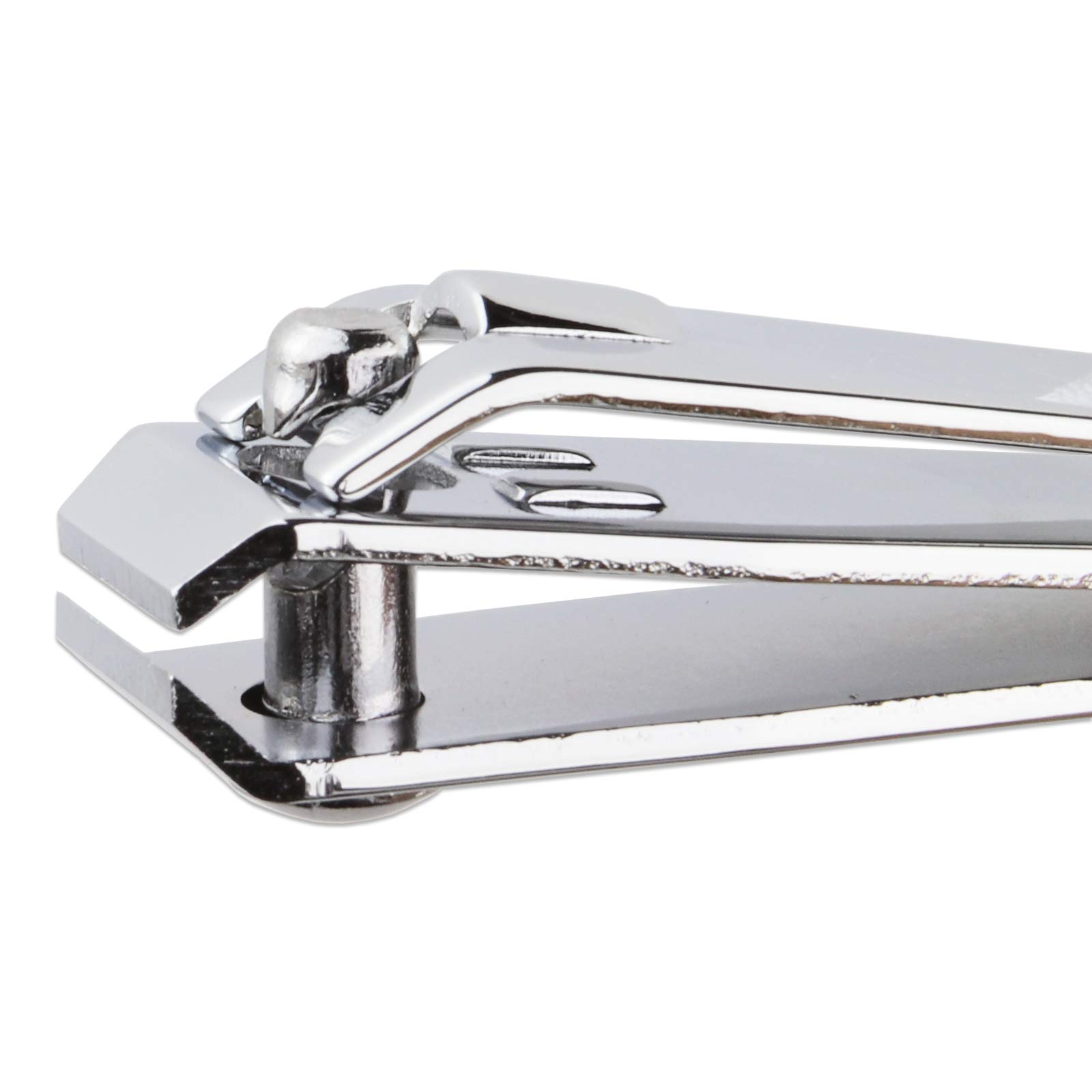 3pcs Large Beauticom Stainless Steel Straight Nail Clipper - Professional Ultra Sharp Sturdy Silver Finger Nail and Toe Nail Cutters for Acrylic Nails Grooming Manicure