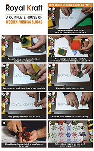 Asian Leaf and Paisley Designs Wooden Block Stamps (Set of 6)
