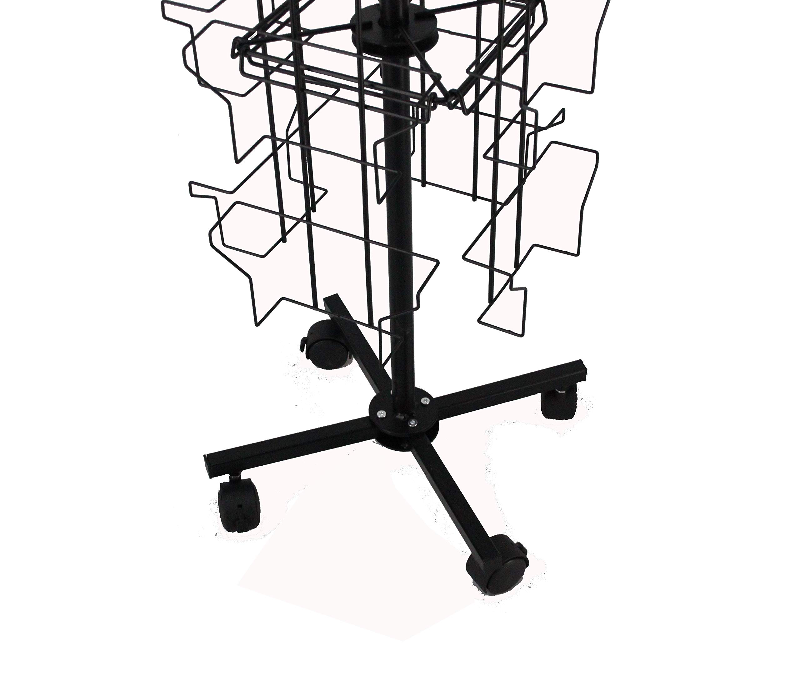 FixtureDisplays® 8" Wide Pocket (Fits 7x5") Horizontal Greeting Card Display Spinning Greeting Holiday Card Rack Floor Stand. Pocket Size: 8"Wide X 7.2"High, 28 Pockets. 11711-BLACK-FBA