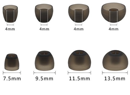Ear Tips for Sennheiser Momentum Headphone, BLUEWALL Eartips Ear Gel for Momentum in-Ear Headphone, Durable Silicone XSSML 8 Pairs All in 1 Set Replacement Ear Tips for Sennheiser Momentum (Gray)