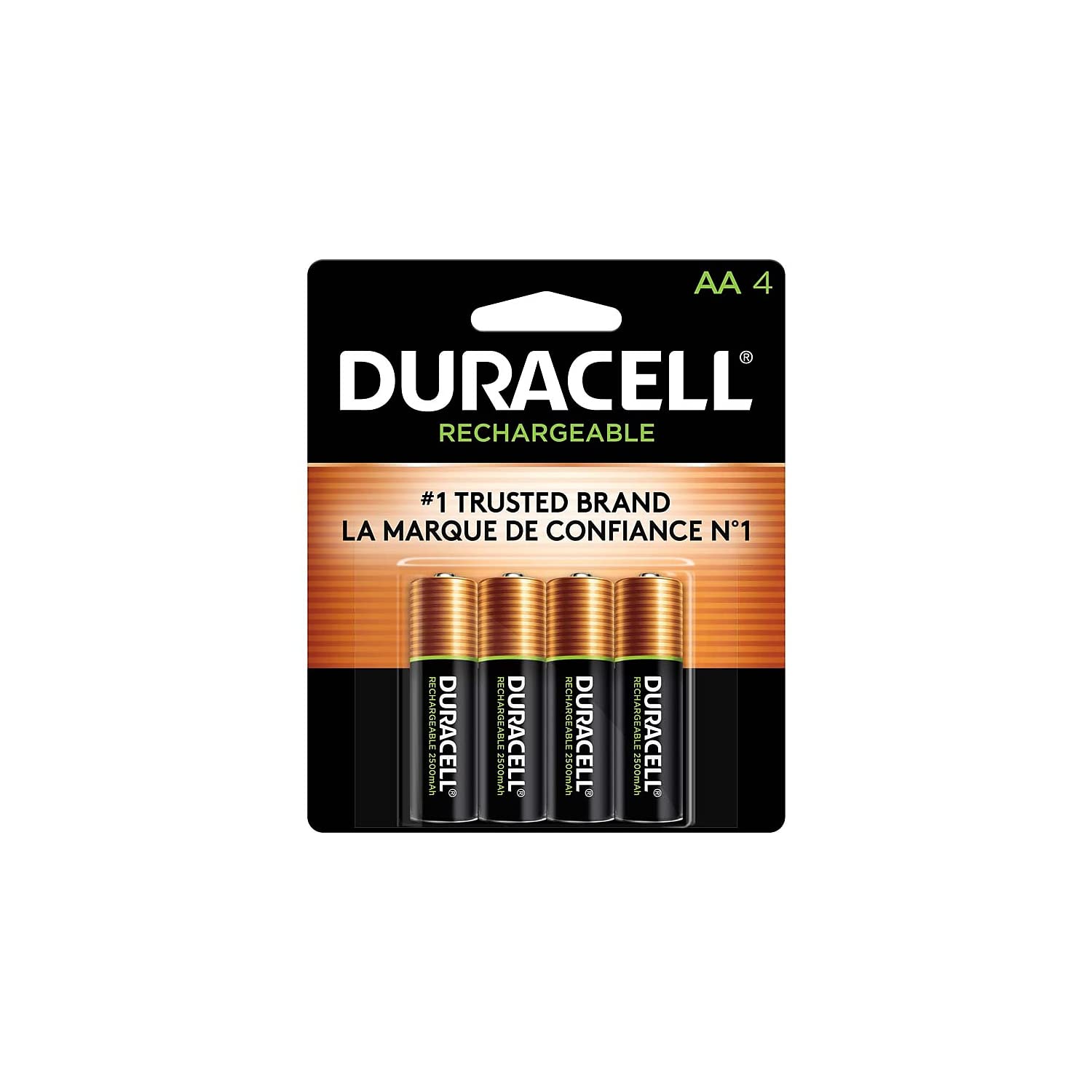 Duracell AA NiMH Battery, rechargeable, 4/Pack (DX1500B4N001)