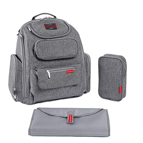 Bag Nation Extra Large Diaper Bag Backpack with Changing Station | Ideal for Twins or 2 Babies | Unisex 3 in 1 with Stroller Straps | Holds All Your Baby’s Essentials (Black)